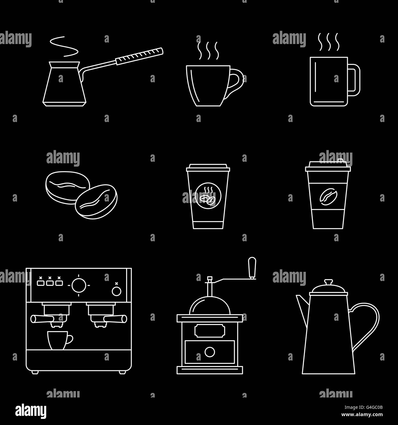 Coffee line icons Stock Vector Image & Art - Alamy