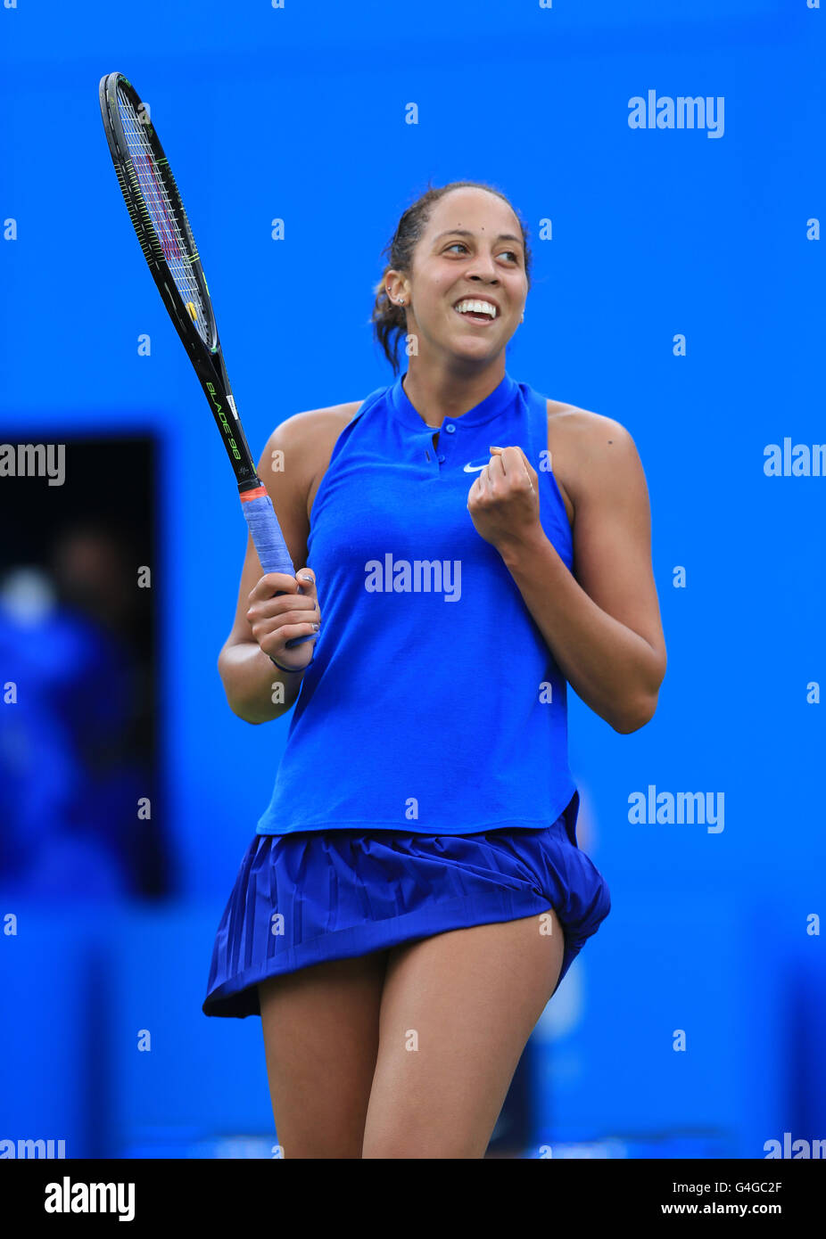 USA's Madison Keys celebrates after her victory over Spain's Carla ...