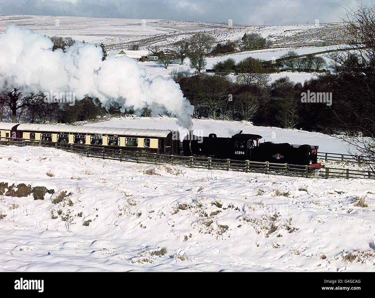The scene on the North Yorkshire Moors as the Steam Railway at ...