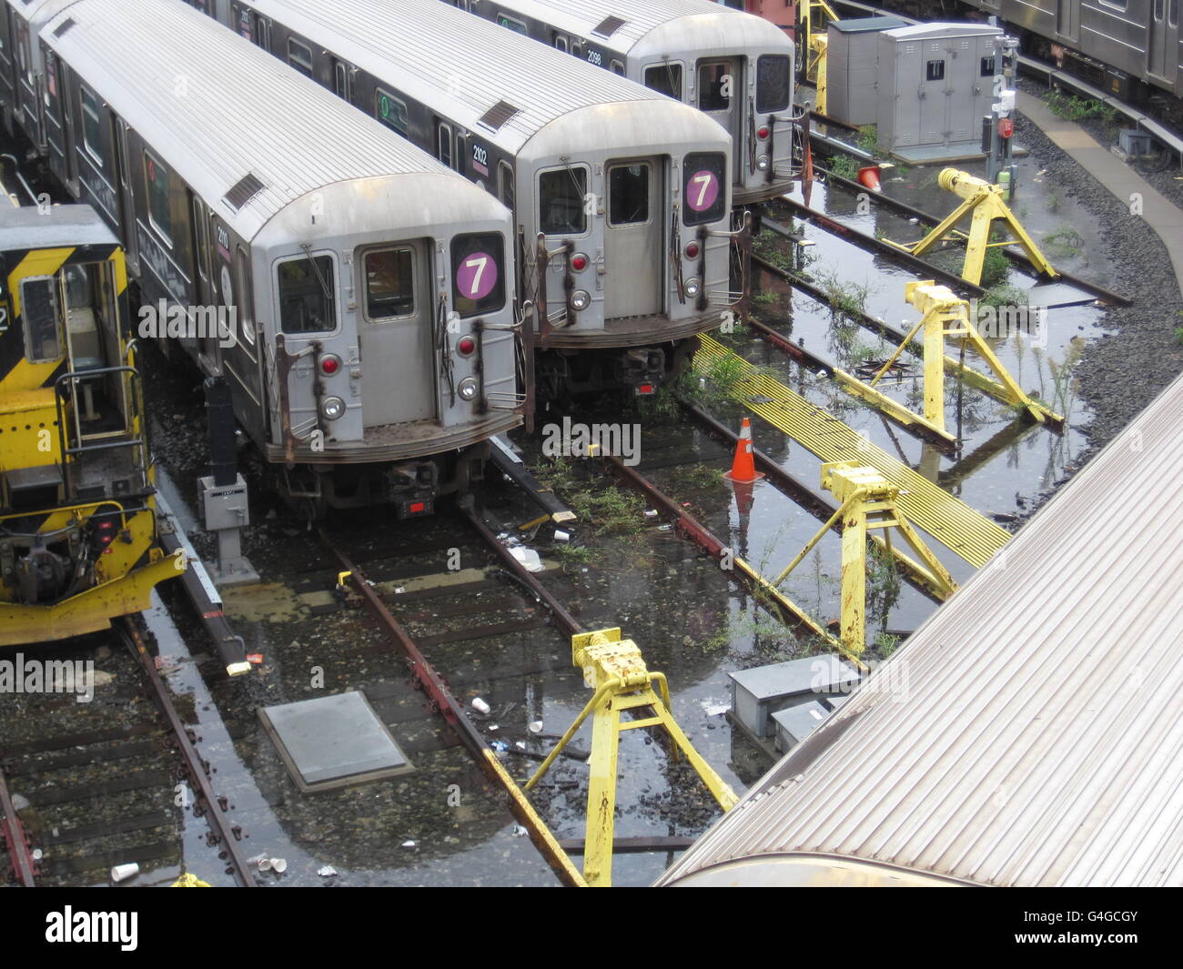 New York City subway trains parked up as weather begins to improve as ...