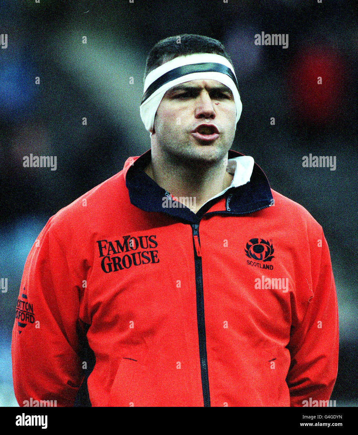 Eric Peters lines up with the Scotland rugby union squad before their ...