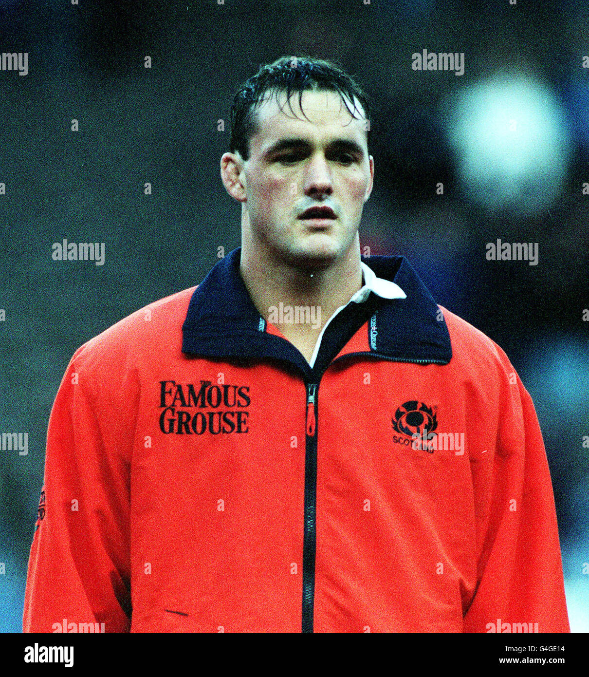 Martin Leslie lines up with the Scotland rugby union squad before their ...