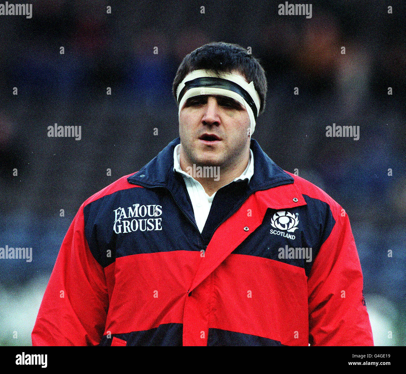 Tom Smith lines up with the Scotland rugby union squad before their ...