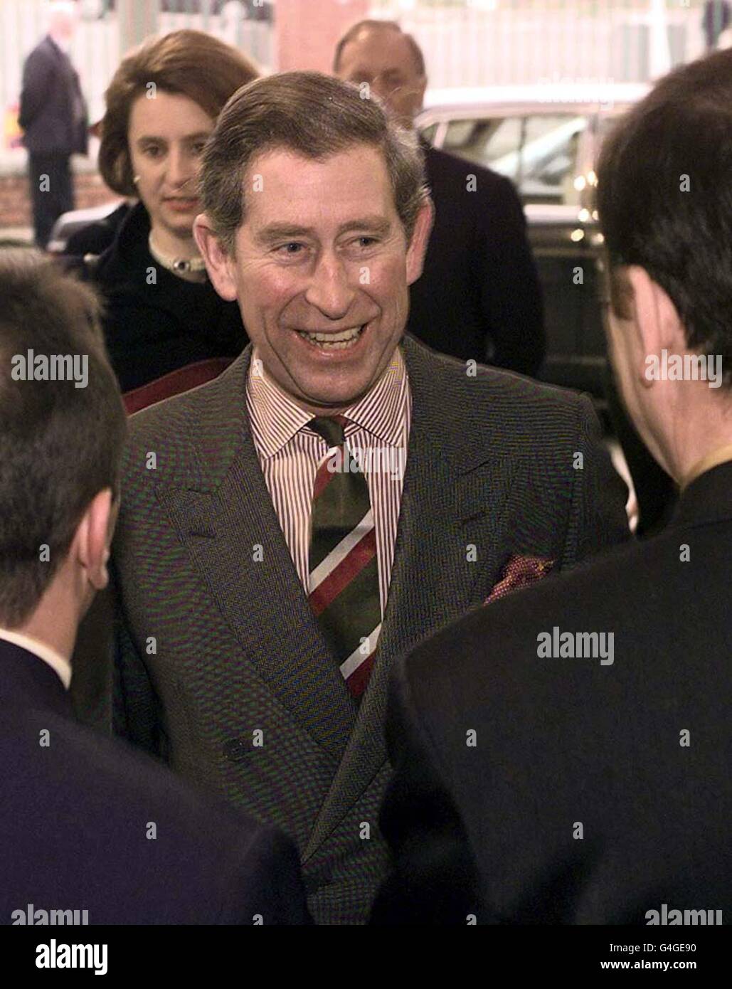 The Prince of Wales talks to staff during his visit to Track 2000 ...