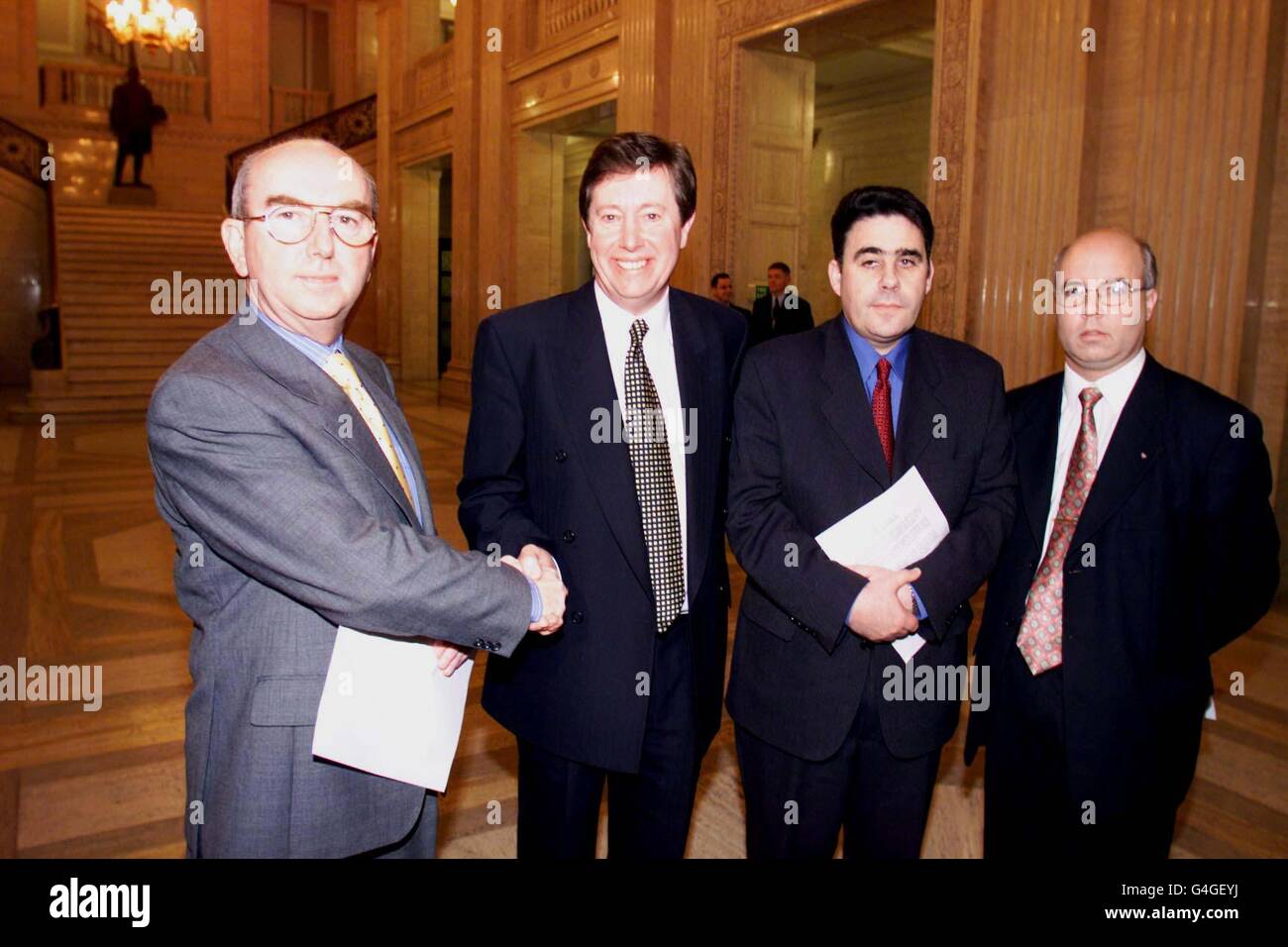 From left to right; Patrick Roche and Cederic Wilson with colleagues ...
