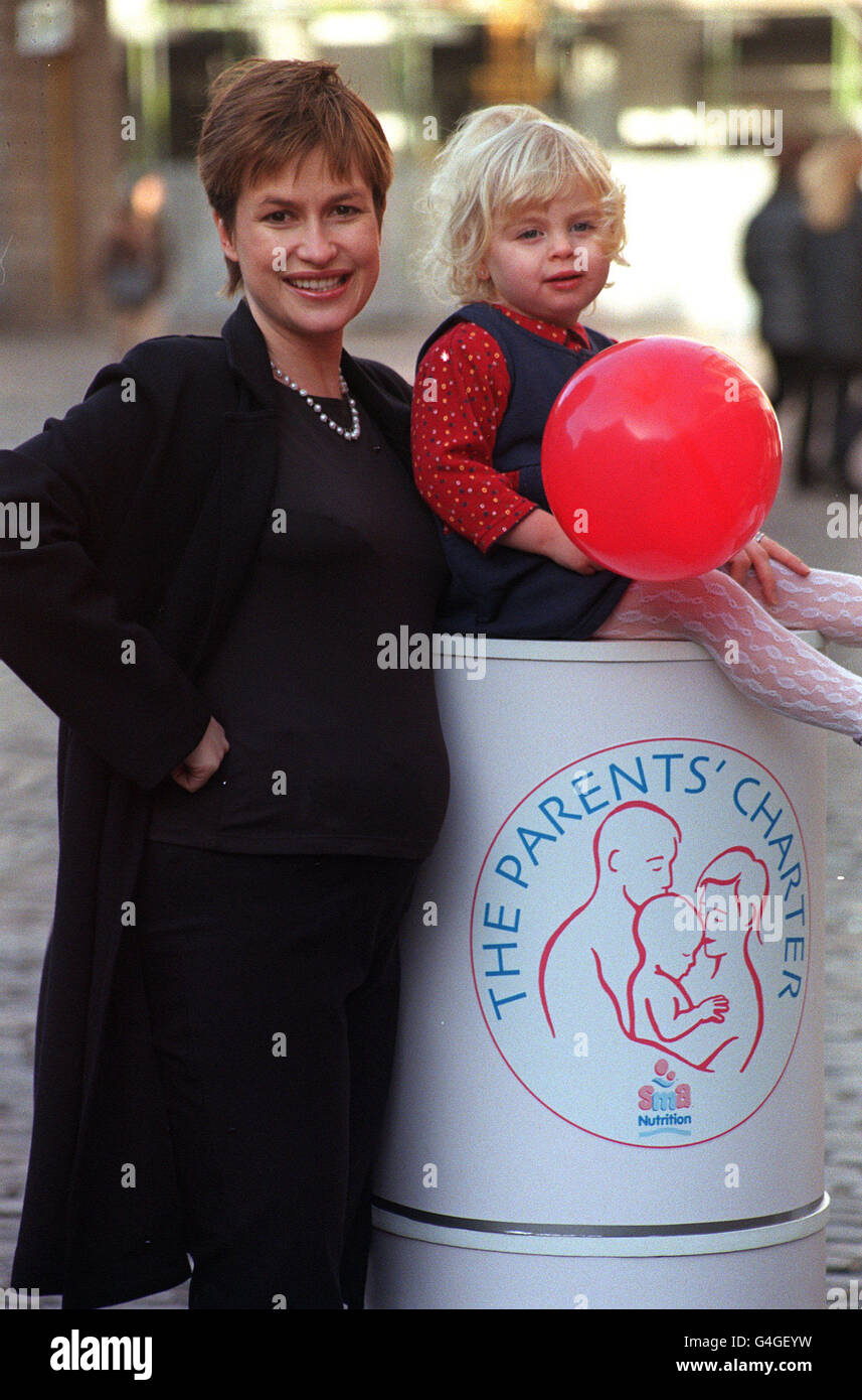 Television presenter Emma Forbes, who is eight-months pregnant, with ...