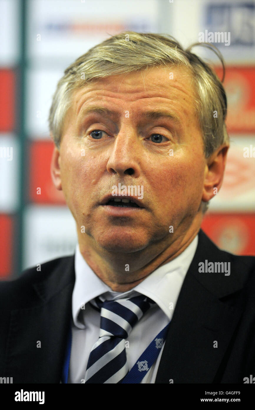 Serbia Coach Vladimir Petrovic speaks to the press after the final ...