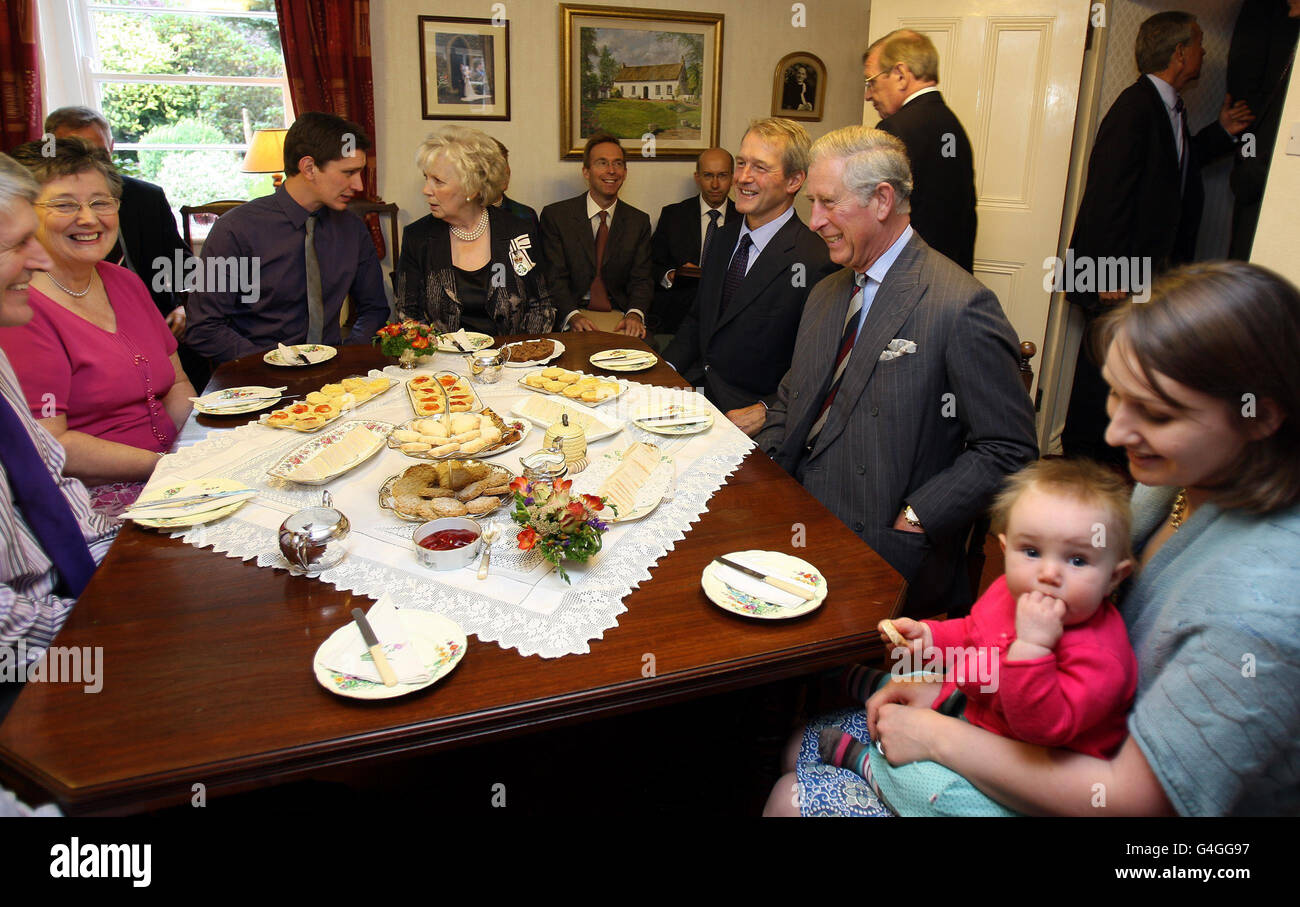 The Prince of Wales with Secretary of State Owen Patterson (seated to ...