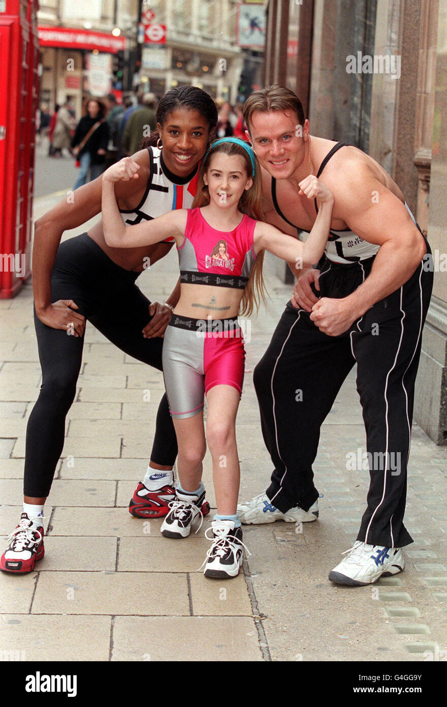 Television Gladiators 'Ace' (right) and 'Rebel' in London with Sam ...