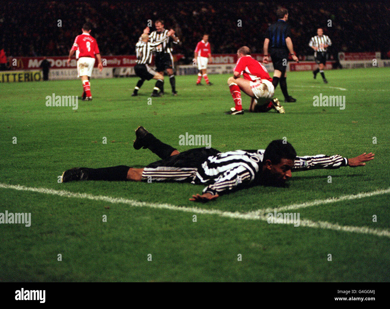 Nolberto Solano of Newcastle United, after scoring a goal during the FA ...