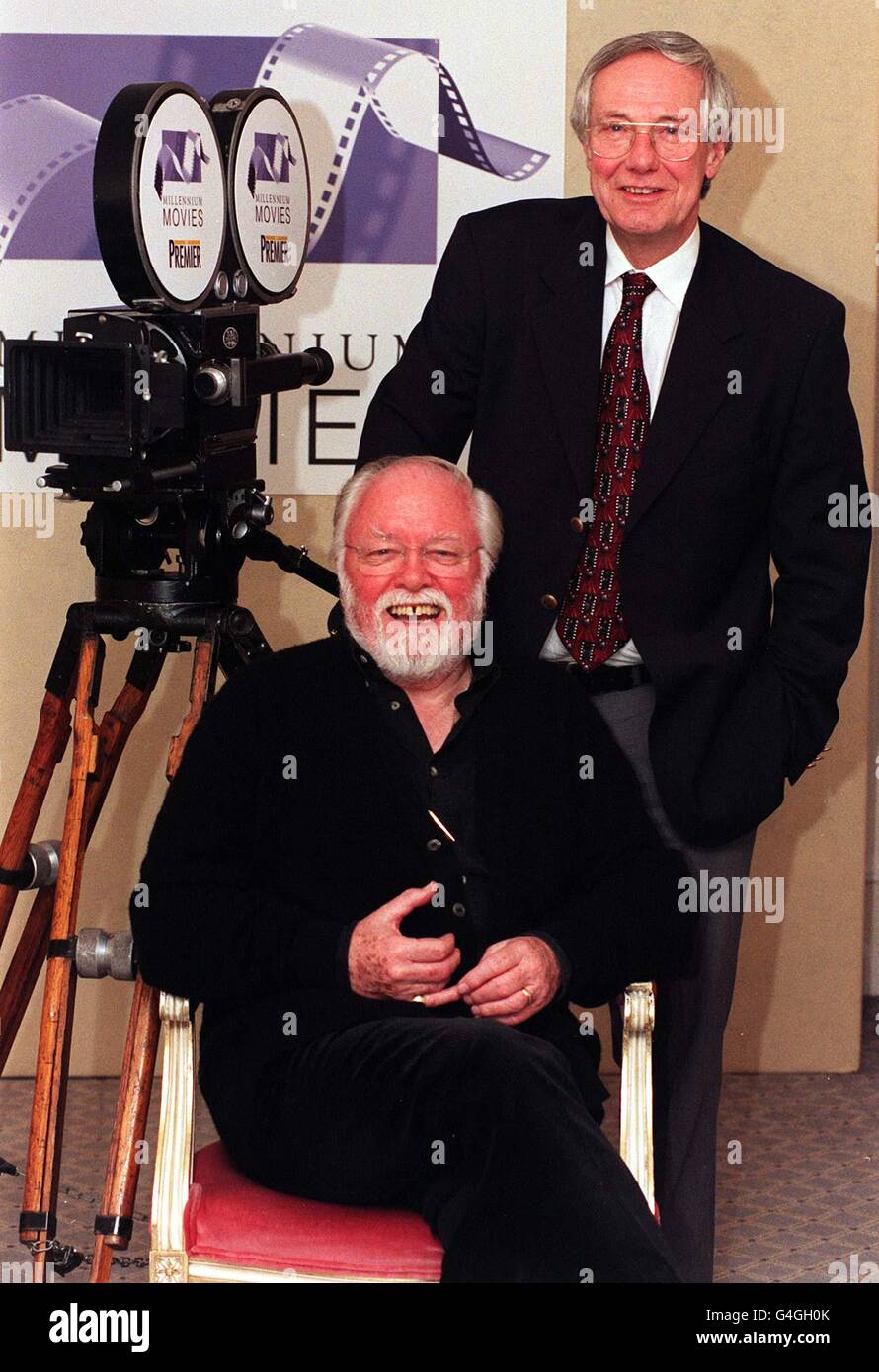 Acclaimed director and actor Lord Attenborough (seated) and film critic ...