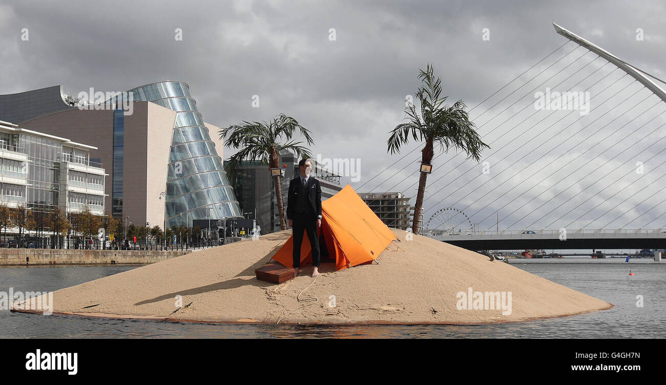 Performance artist Fergal McCarthy who will spend the next 8 days on an ...