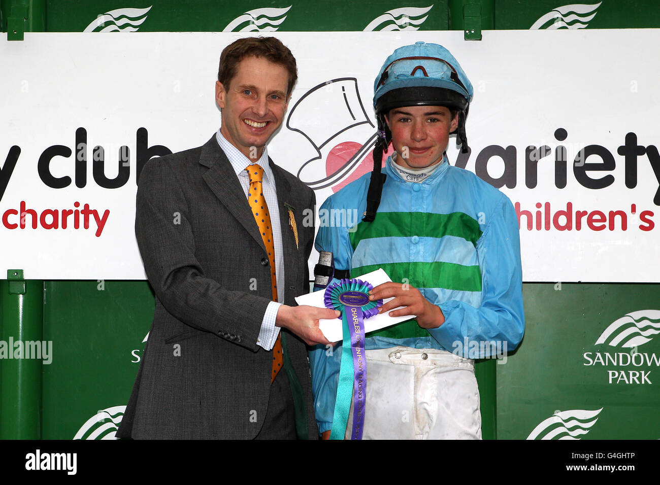 Horse Racing - Variety Club Day - Sandown Park. Jockey Charlie Deutsch ...