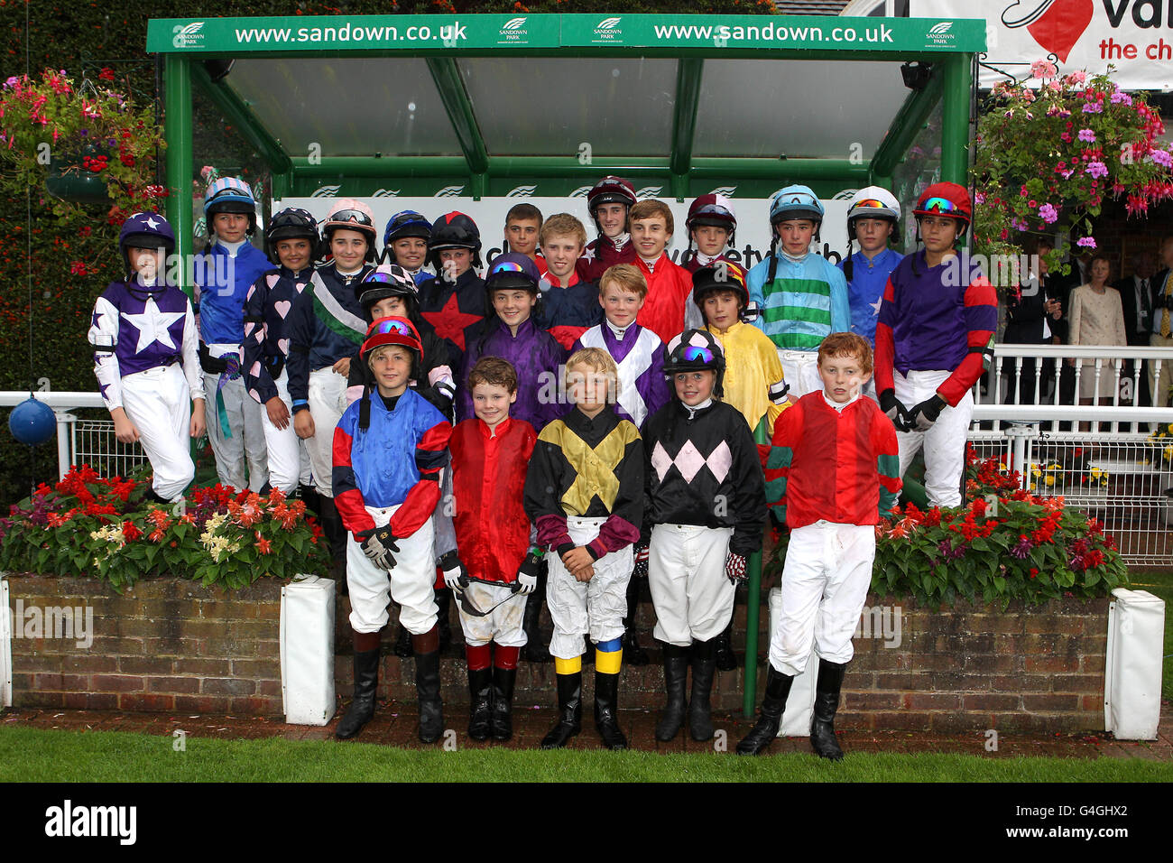 Horse Racing - Variety Club Day - Sandown Park. Jockey's from both Pony ...