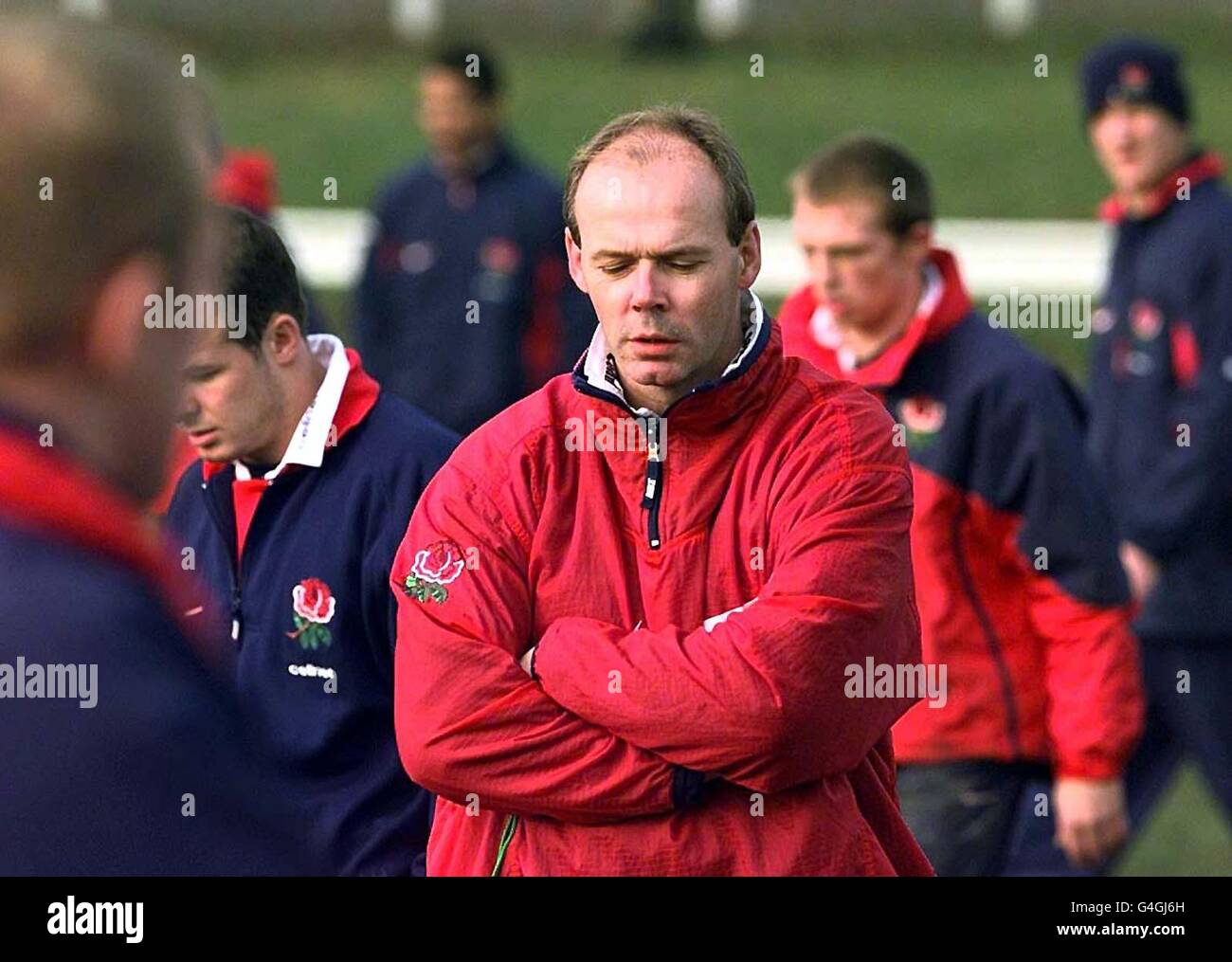 England Rugby Union coach Clive Woodward at team training today ...