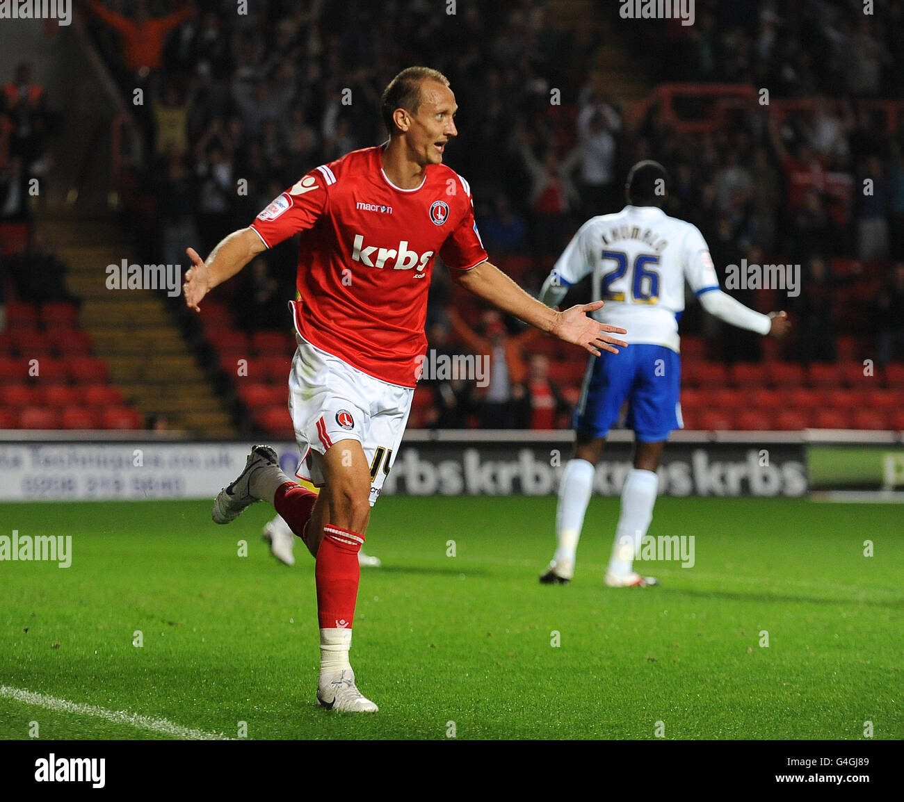 Charlton Athletic's Paul Benson celebrates after scoring the opening ...