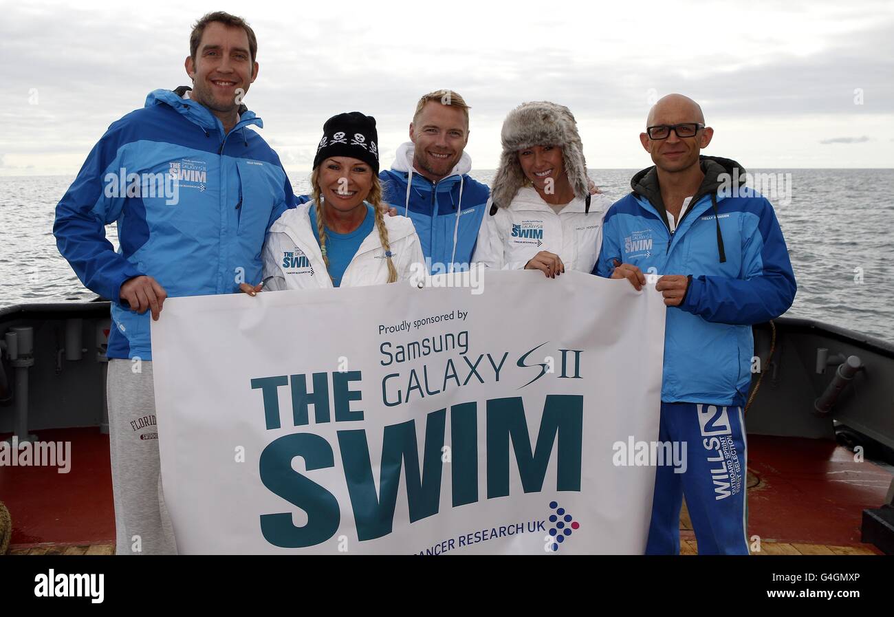 (From left to right) Steve Parry, Pamela Stephenson, Ronan Keeting ...