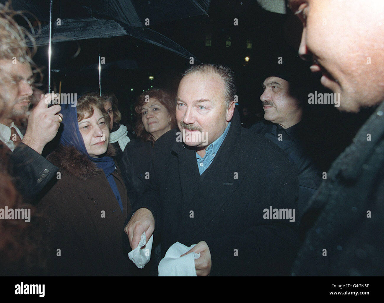 George Galloway MP with protesters outside No. 10 Downing Street ...
