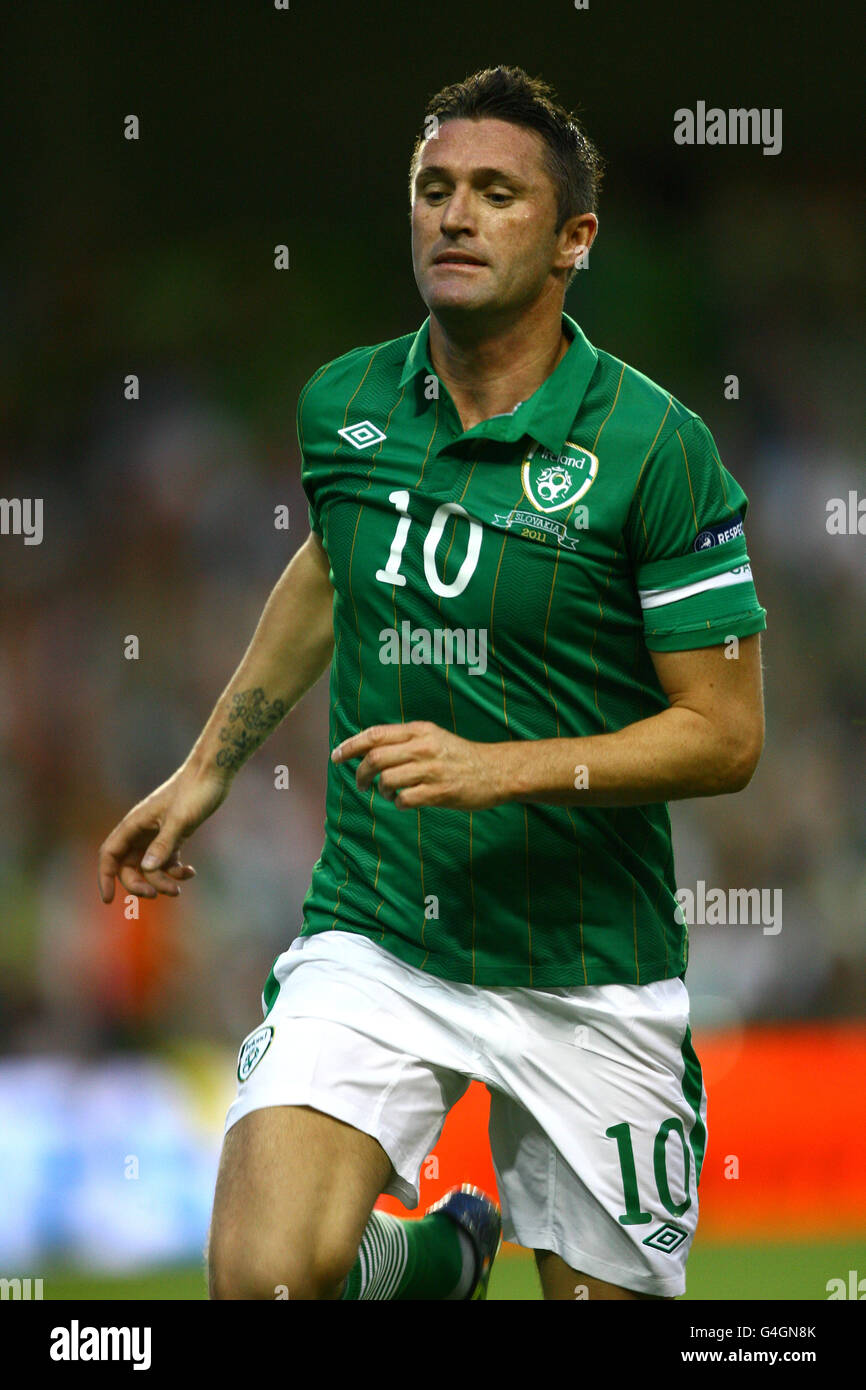 Republic of irelands robbie keane during the game against slovakia hi ...