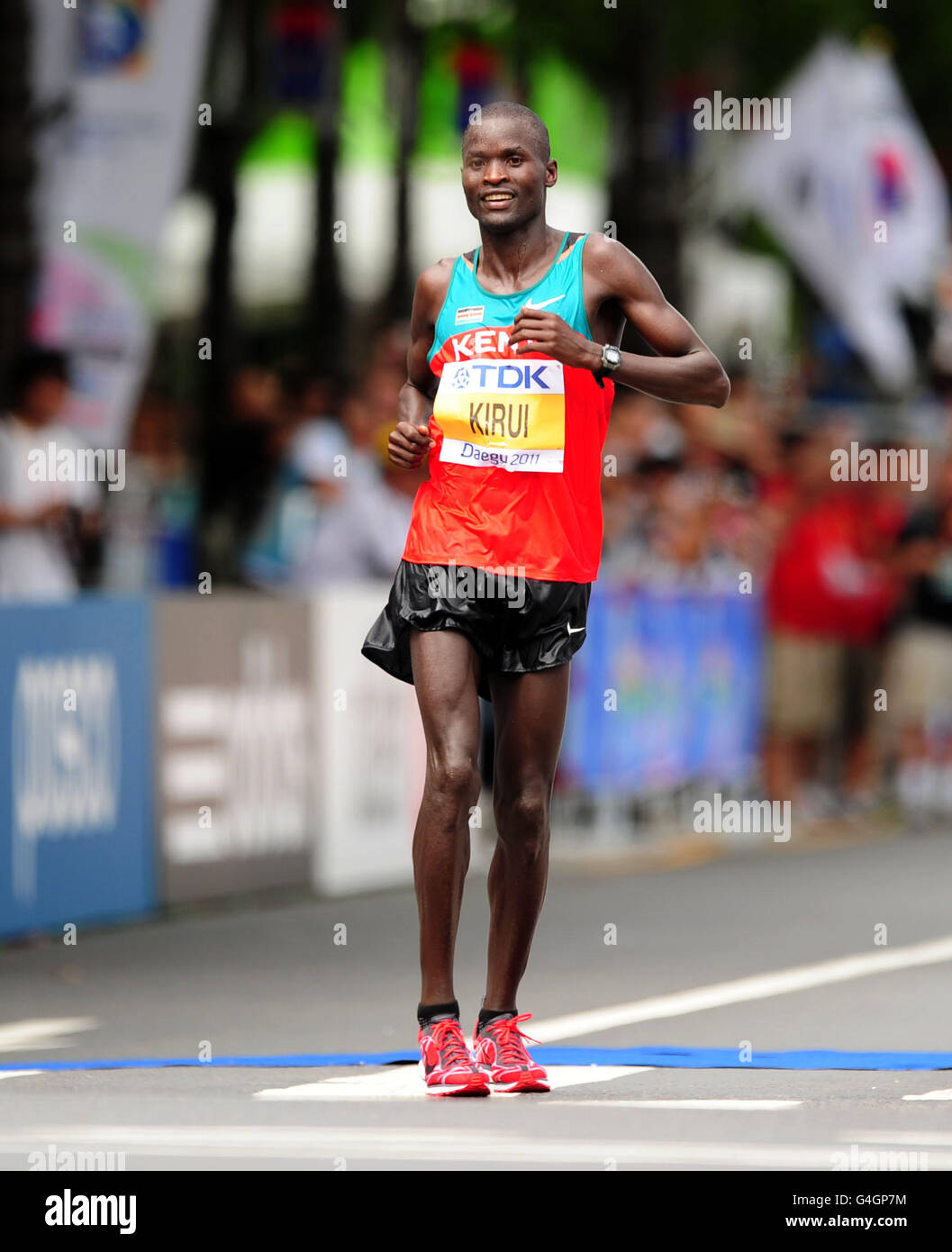 Kenya's Abel Kirui wins the Men's Marathon and does a small dance to ...