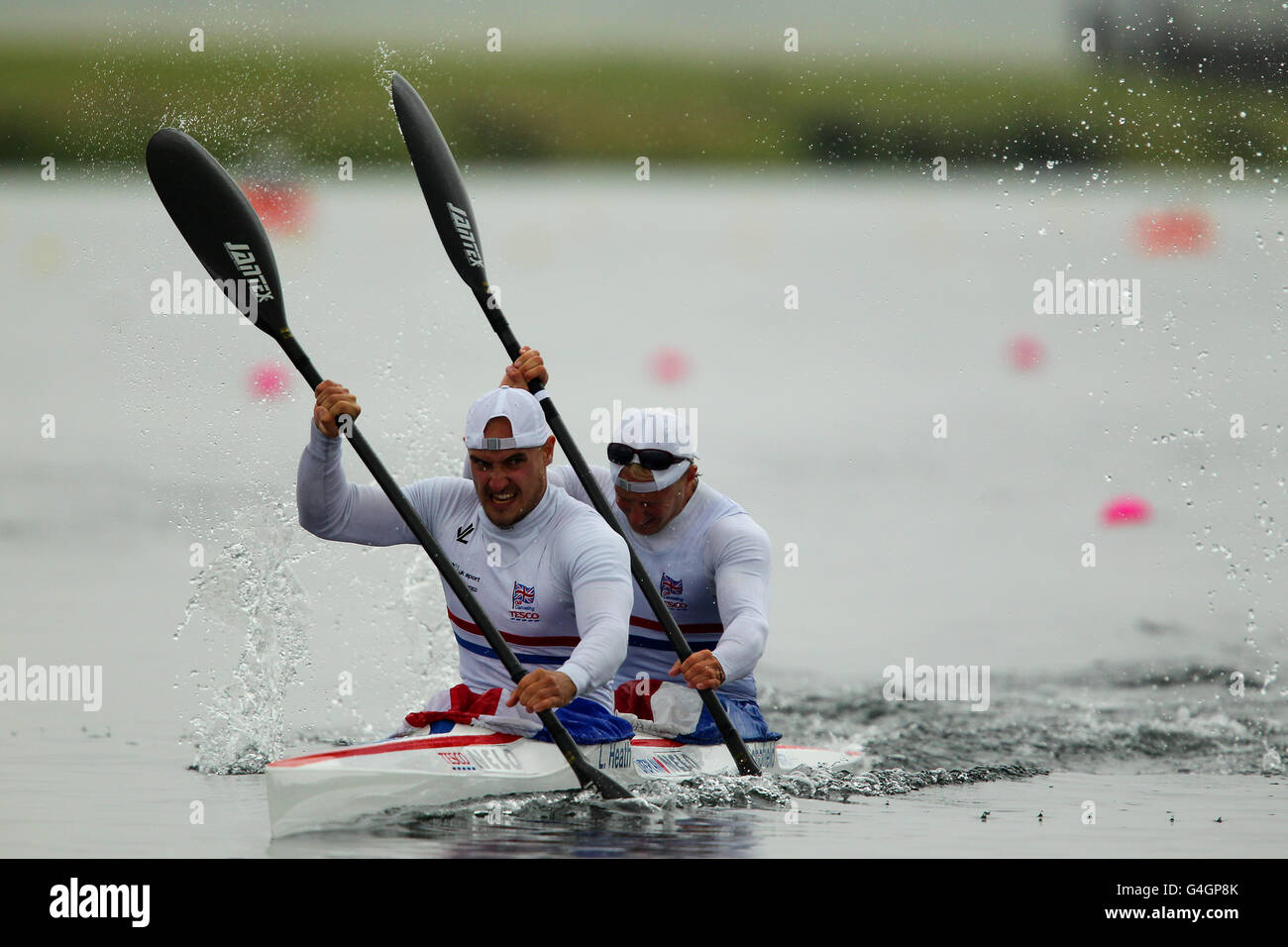 Great Britain's Liam Heath (left) and Jonny Schofield on their way to ...