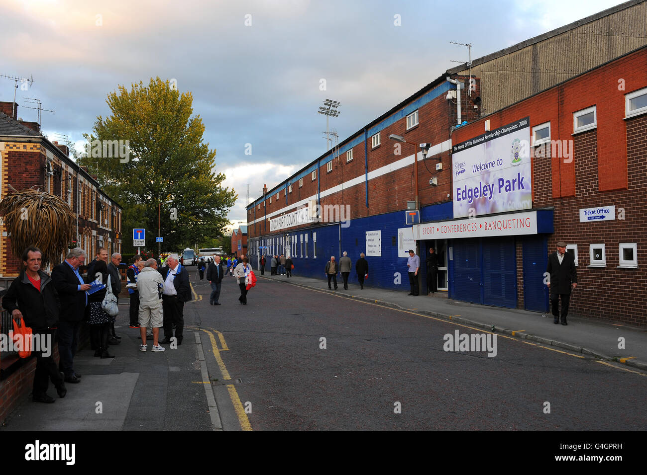 A general view of Edgeley Park, home of Stockport County Stock Photo ...