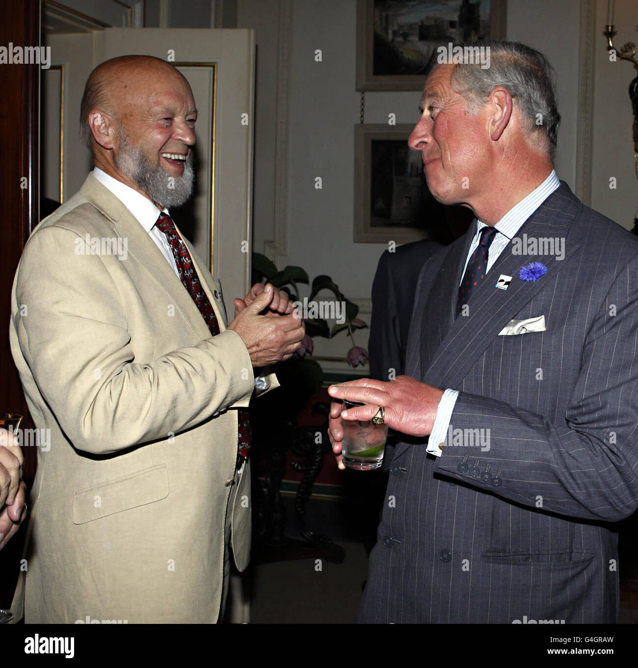 The Prince of Wales speaks to Glastonbury festival founder Michael ...