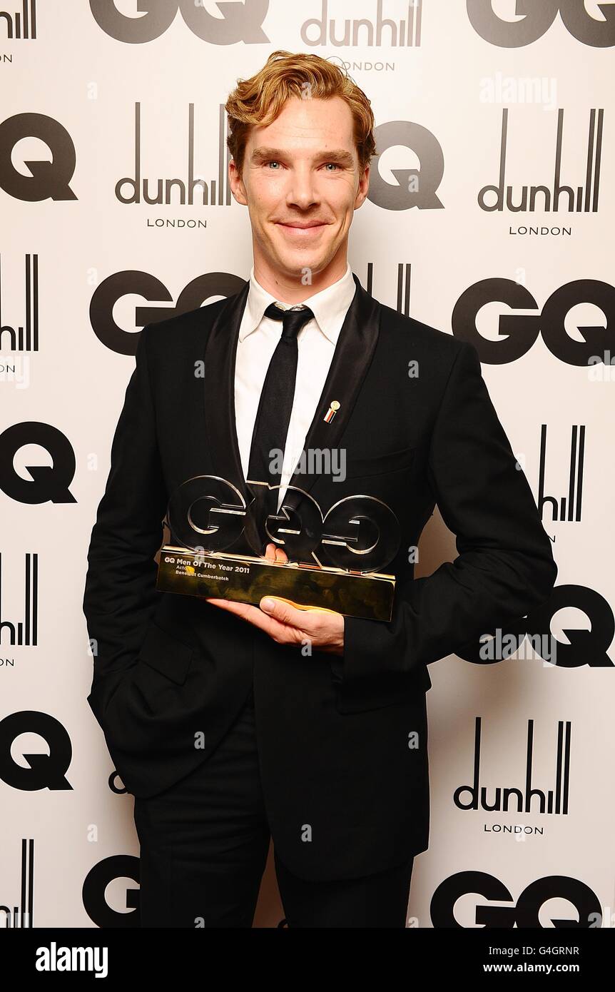Benedict Cumberbatch with the Actor of The Year award at the 2011 GQ Men of the Year Awards at ...