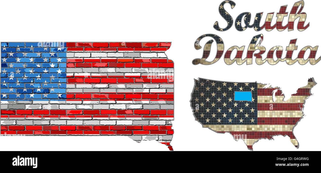 Map of wall south dakota hi-res stock photography and images - Alamy