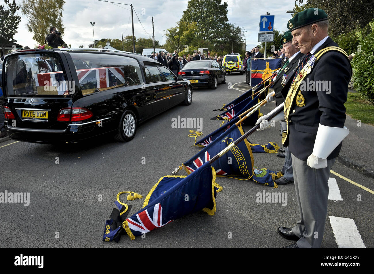 The cortege of Royal Marine Sergeant Barry Weston, of 42 Commando, who ...