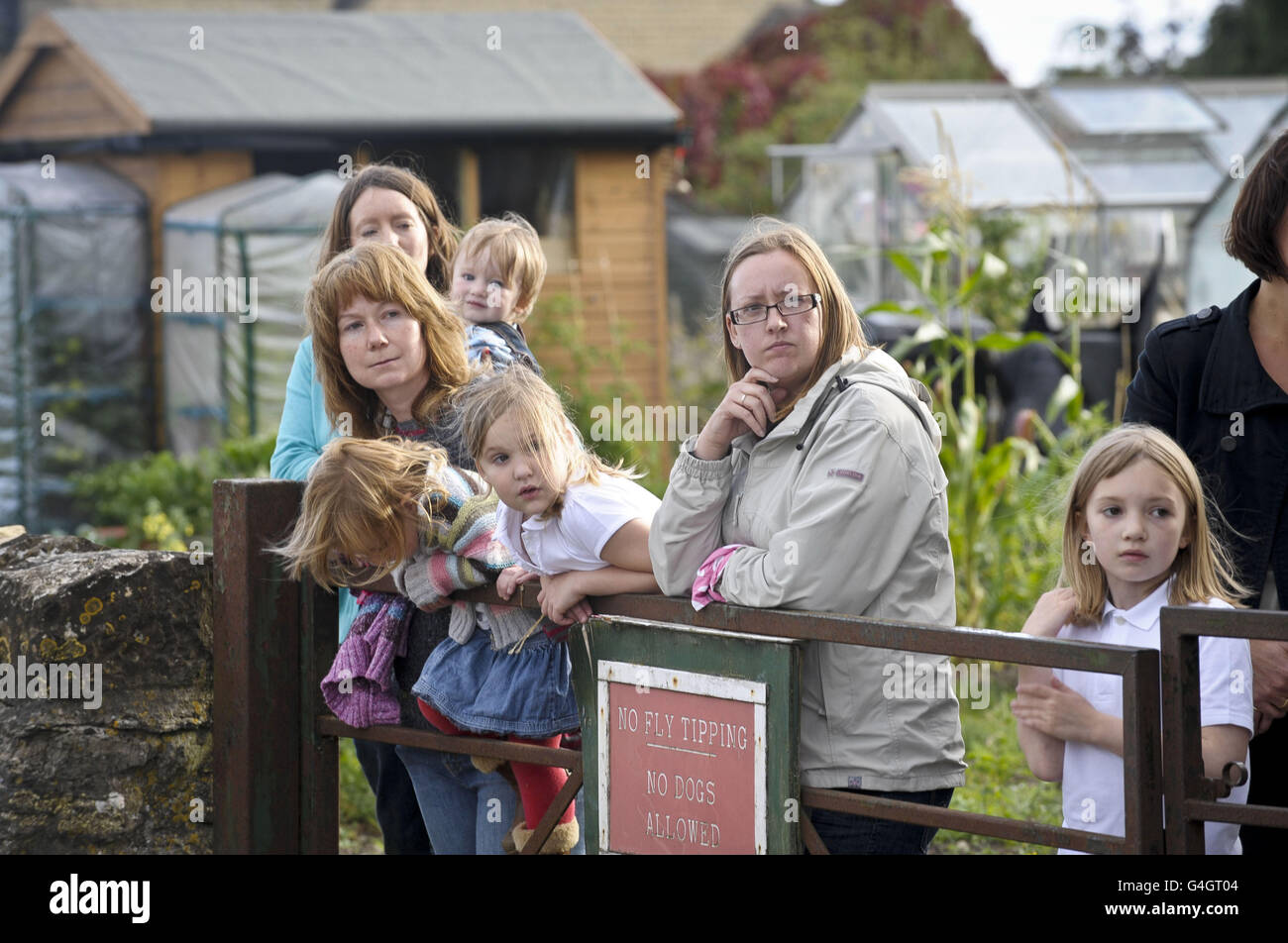People from Brize Norton Village come out of their homes to see the ...