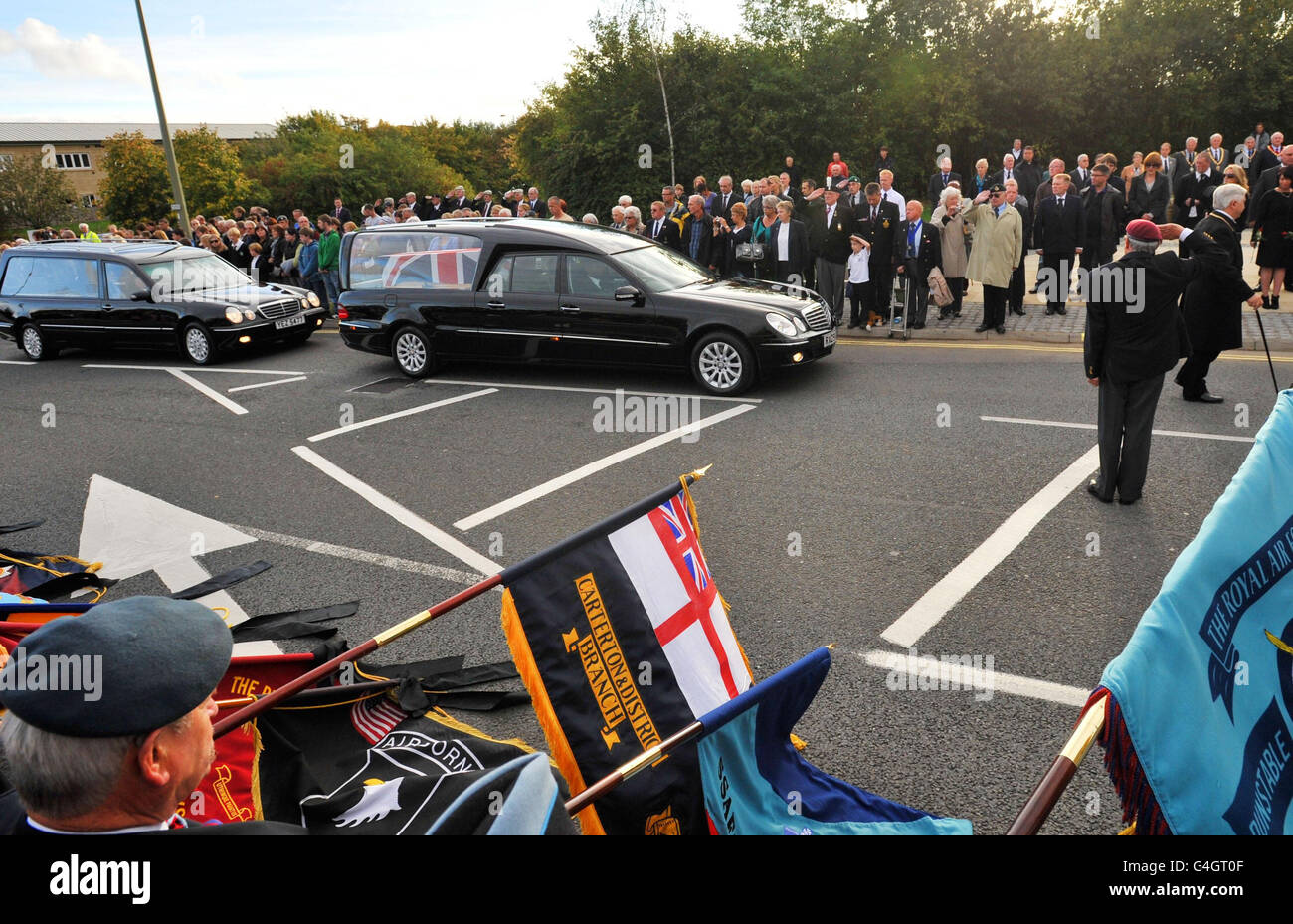 The cortege carrying the body of Barry Weston of 42 Commando Royal ...