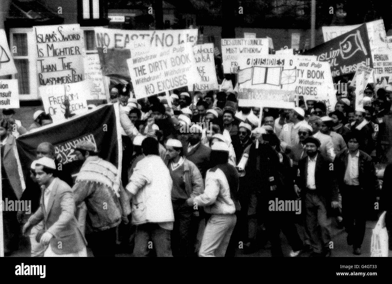 "THE SATANIC VERSES" Protest Stock Photo - Alamy