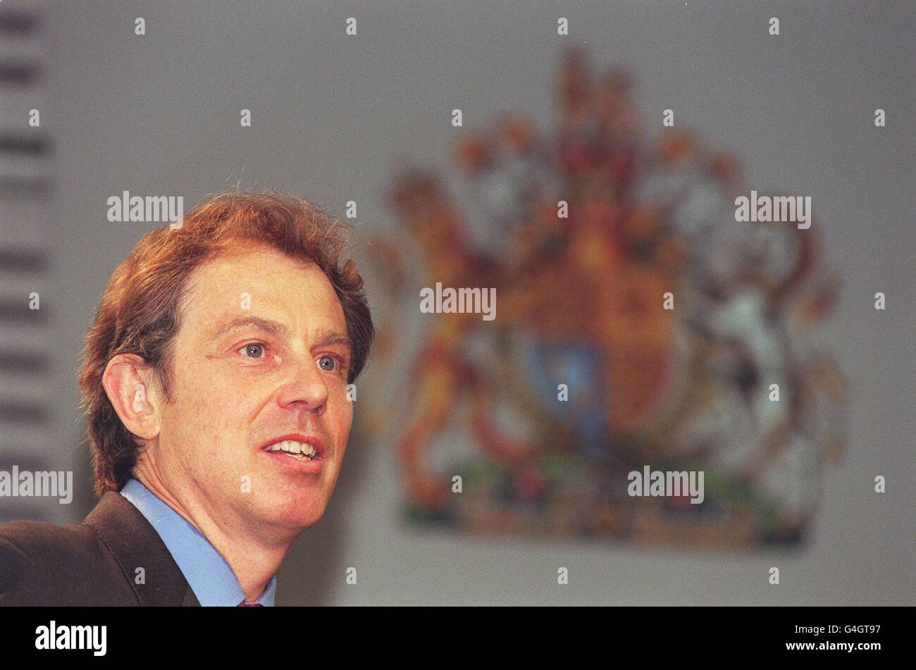 Britain's Prime Minister Tony Blair addressing the Institute for Public ...