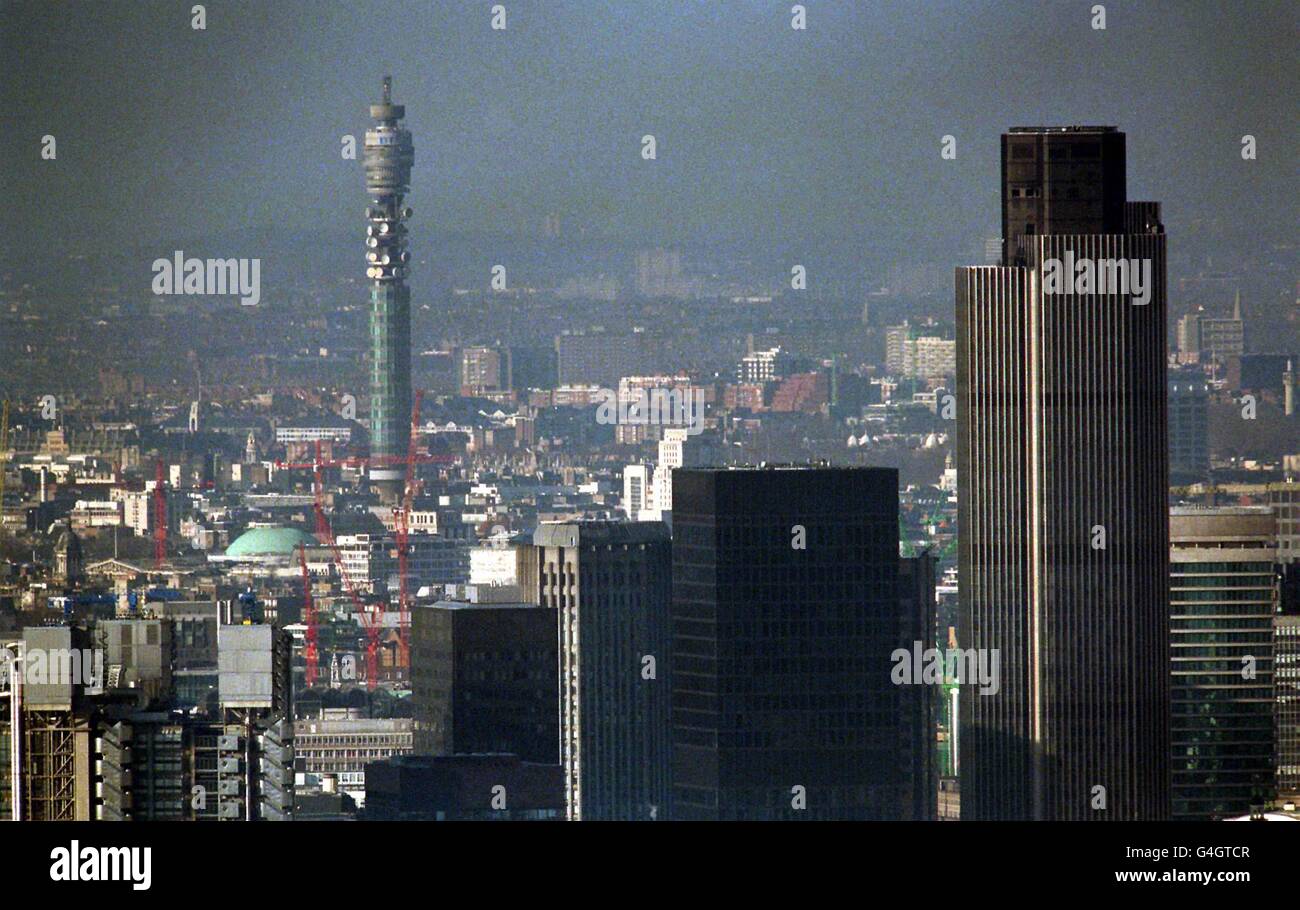London aerial view: BT Tower Stock Photo - Alamy