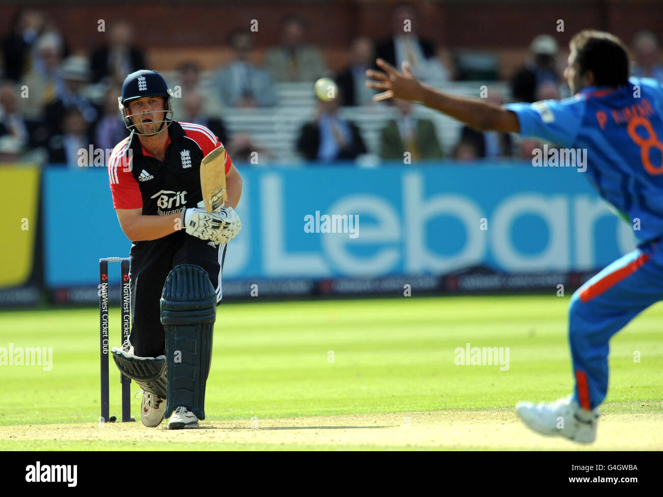 England's Jonathan Trott bats during the Fourth ODI at Lords Cricket ...