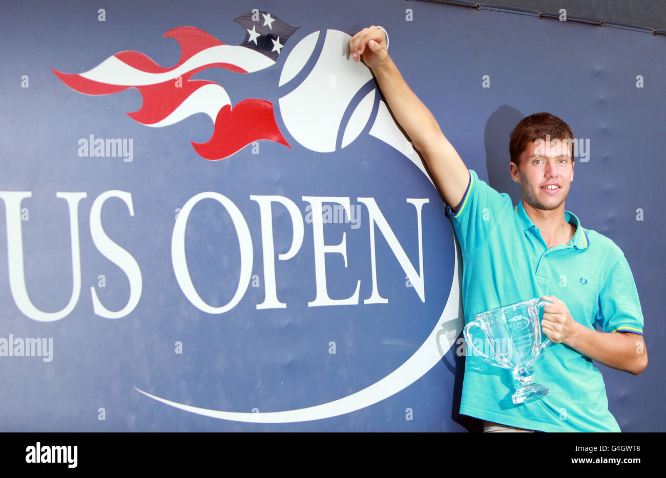 Great Britain's Oliver Golding with his trophy after winning the Boys ...