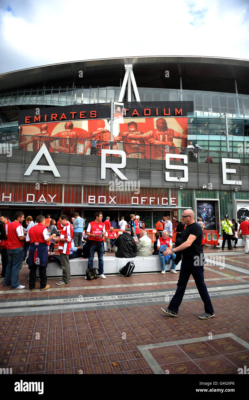 A general view of the entrance to the Emirates Stadium, home of Arsenal ...