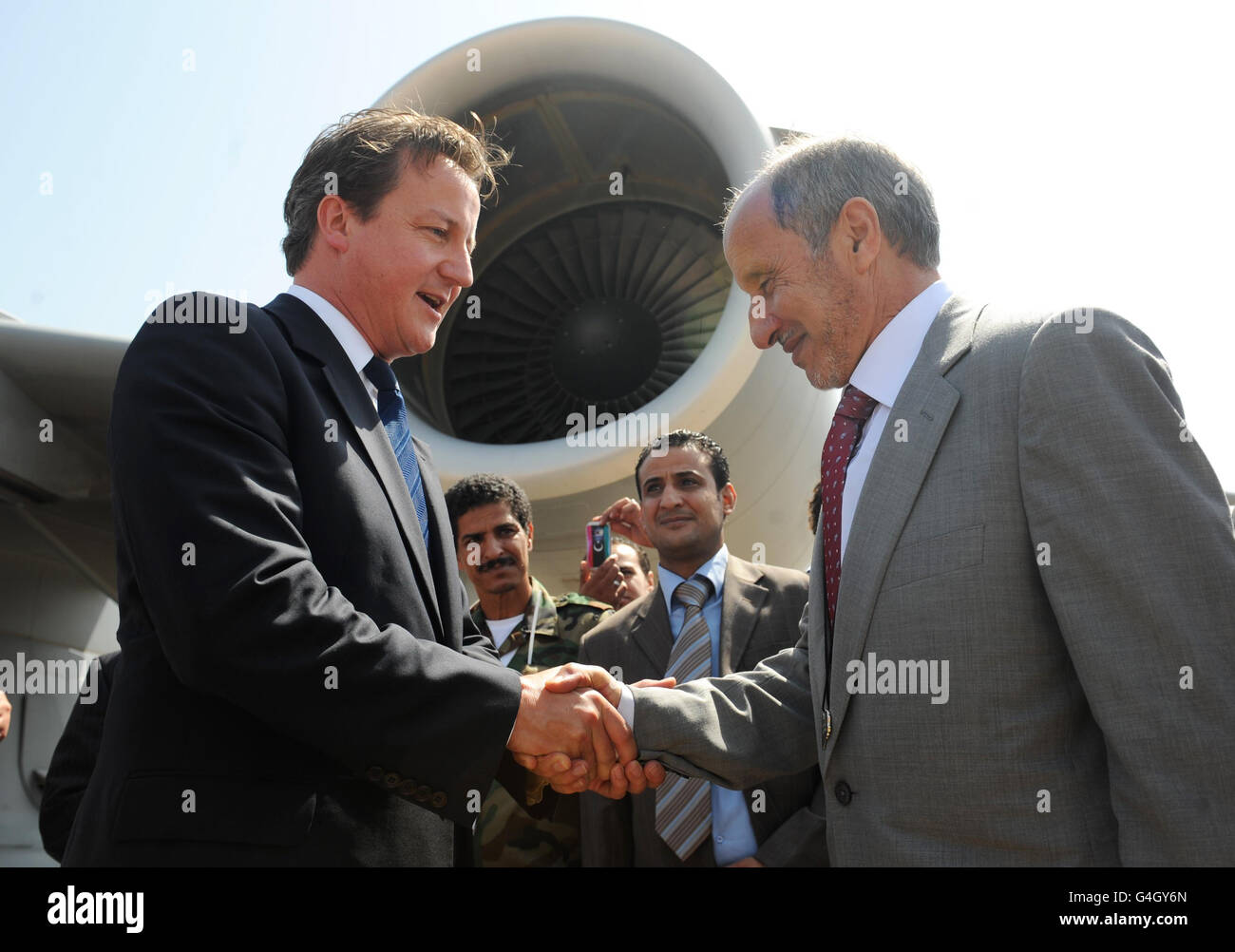 Cameron visits Libya Stock Photo - Alamy