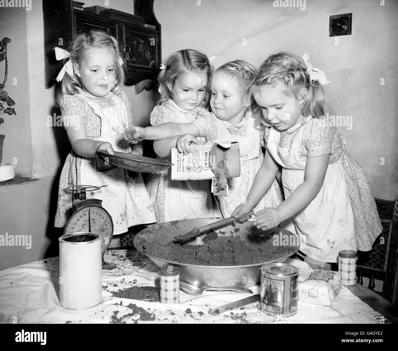 The Good quads making a Christmas pudding at their Westerleigh home ...