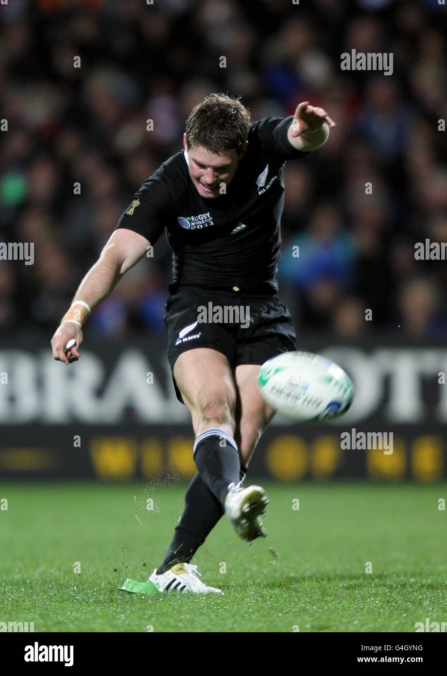 Colin Slade converts one of New Zealand's tries during the IRB Rugby ...