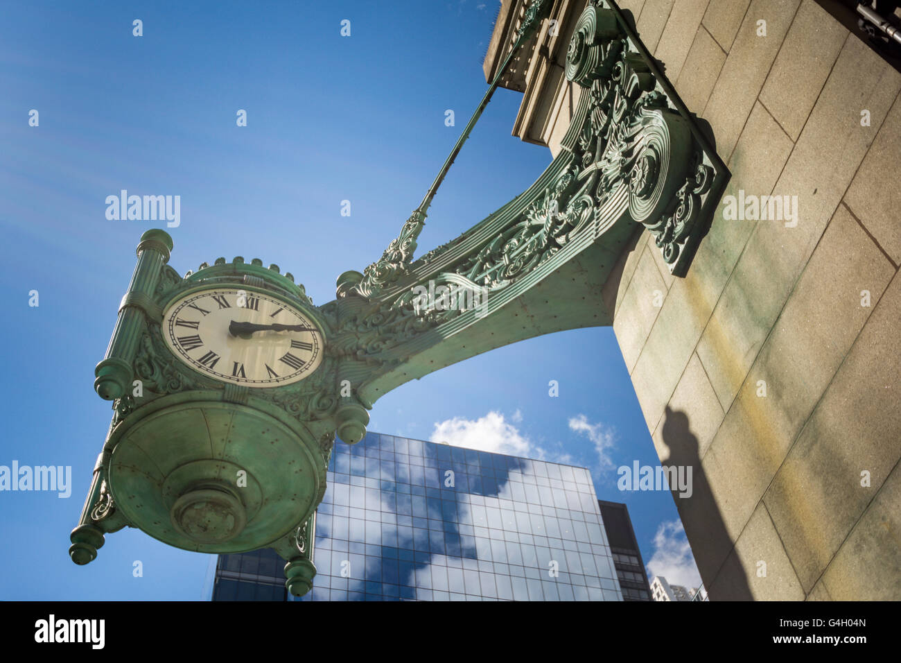 Chicago Marshall Field's Clock in downtown 2016 Stock Photo - Alamy