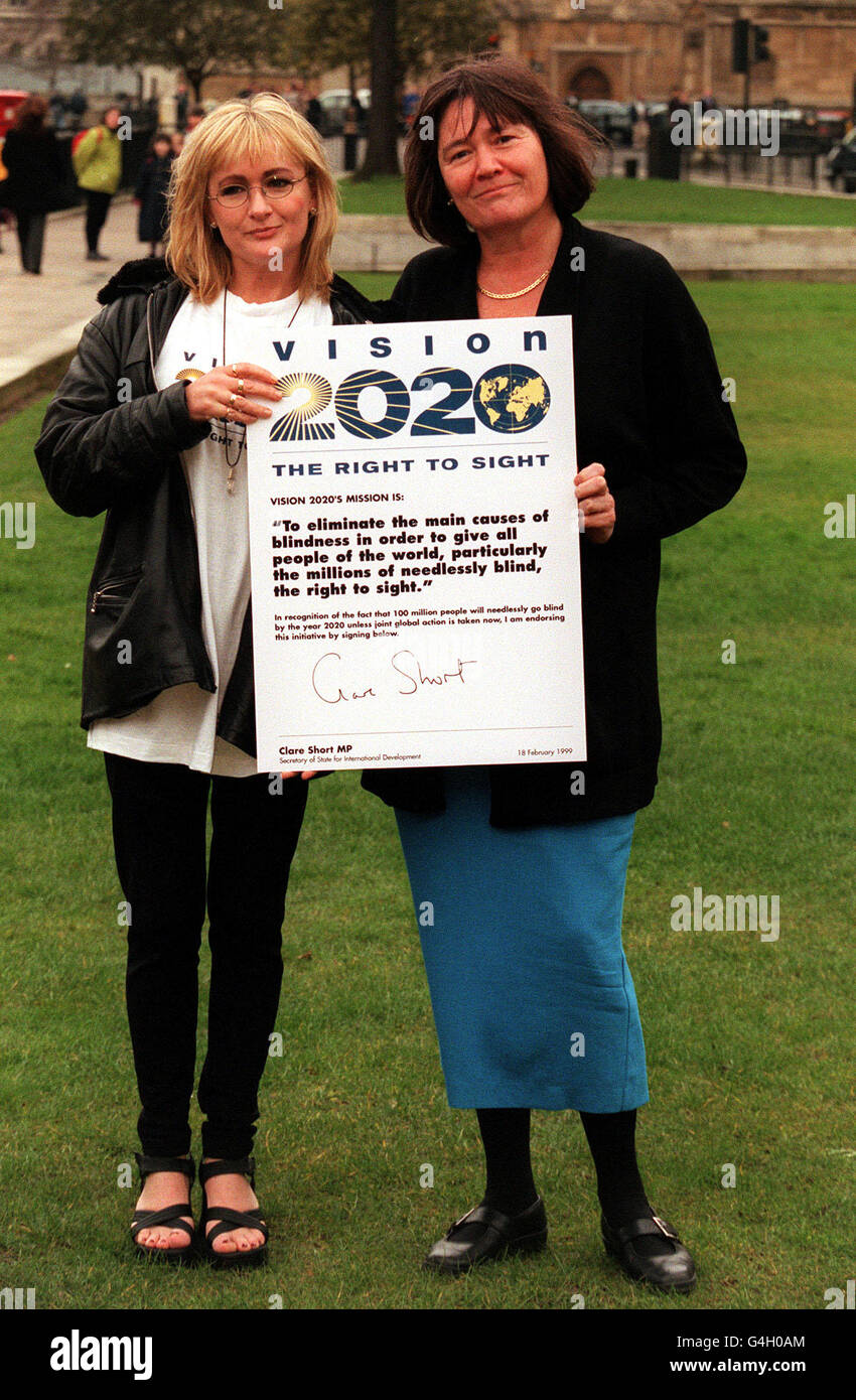 Comedienne caroline aherne joins clare short hi-res stock photography ...