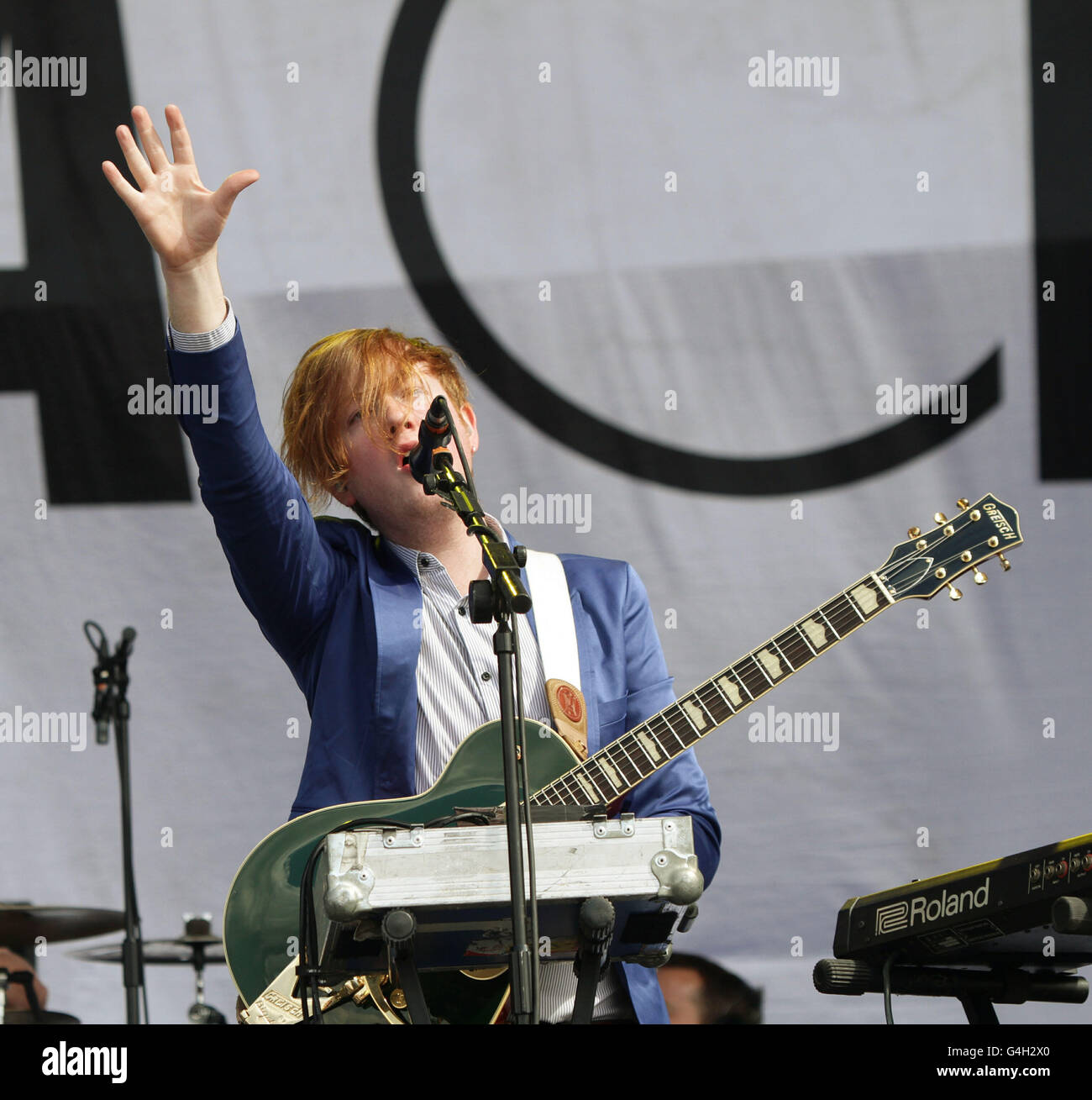 Alex Trimble of Two Door Cinema Club performing on the Main Stage at ...