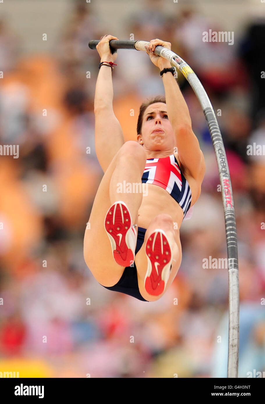 Great britains kate dennison competes in the pole vault hi-res stock ...