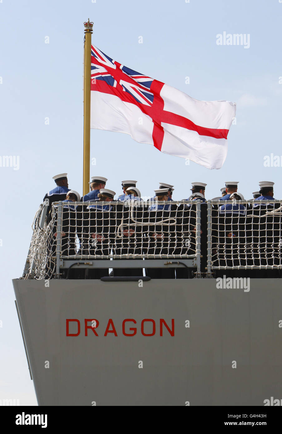 HMS Dragon arrival ceremony Stock Photo - Alamy