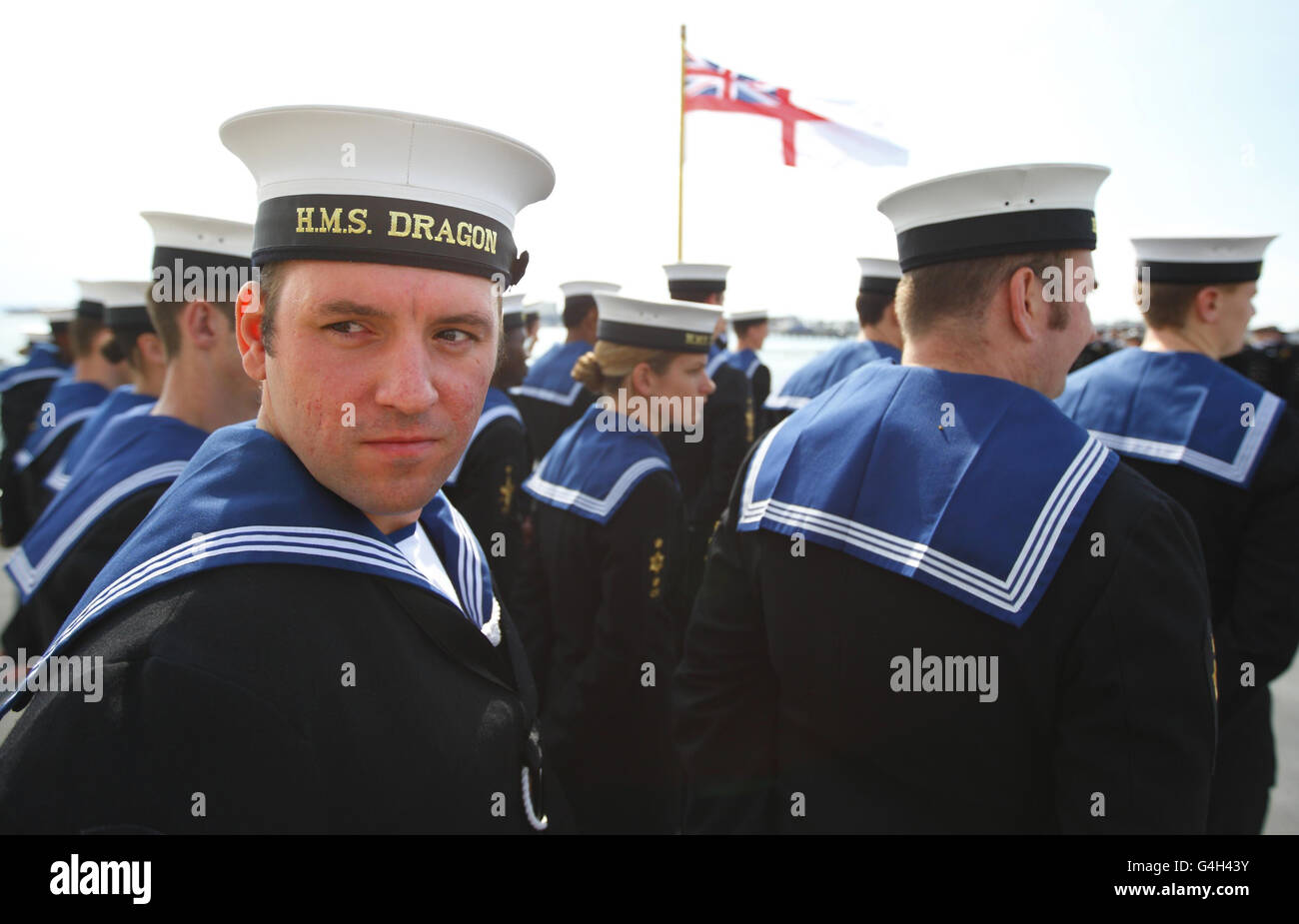 Members of the crew aboard the Royal Navy's newest warship, the Type 45 ...