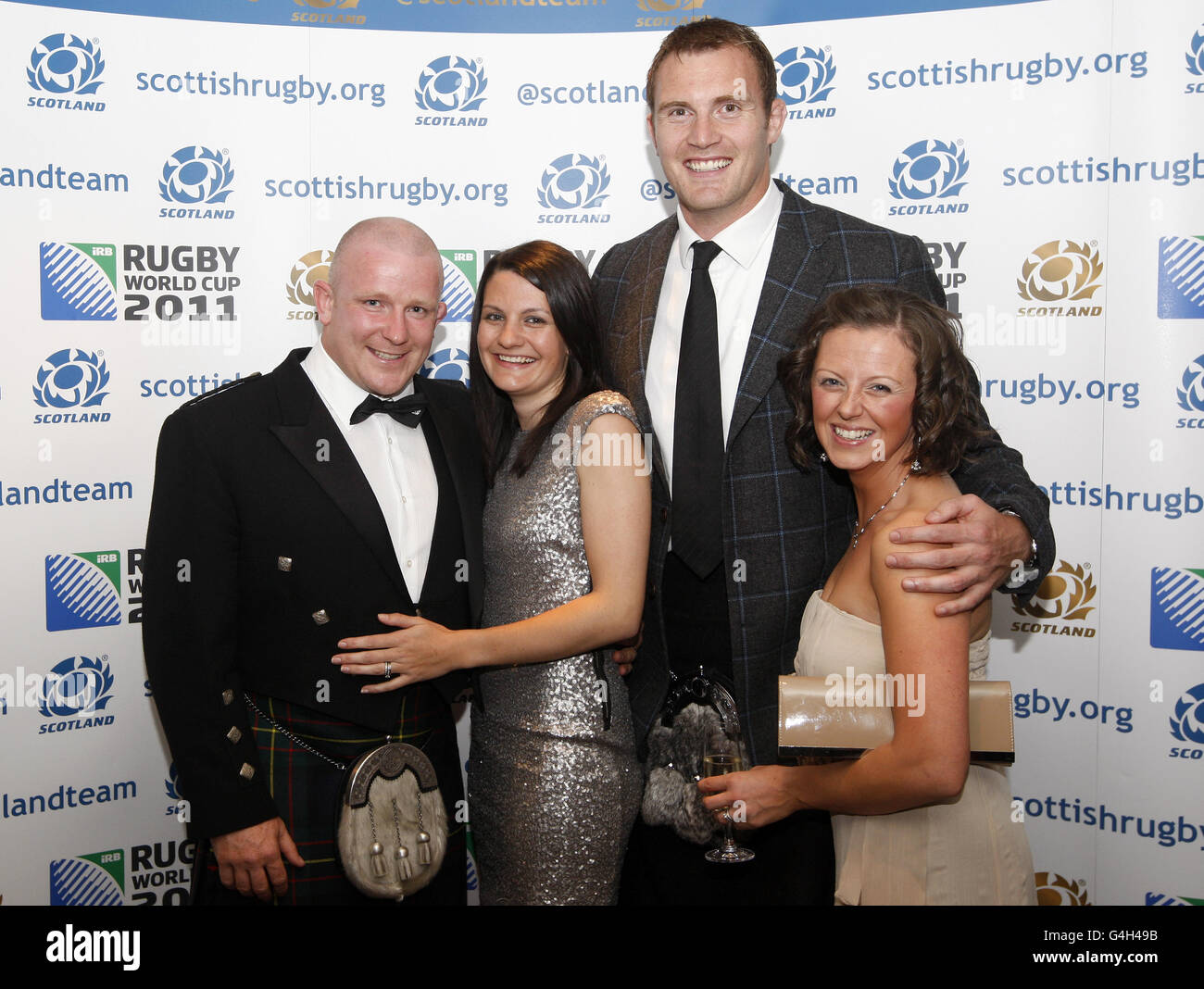 Scott Lawson and guest arrive with Alastair Kellock and wife Ashleigh ...