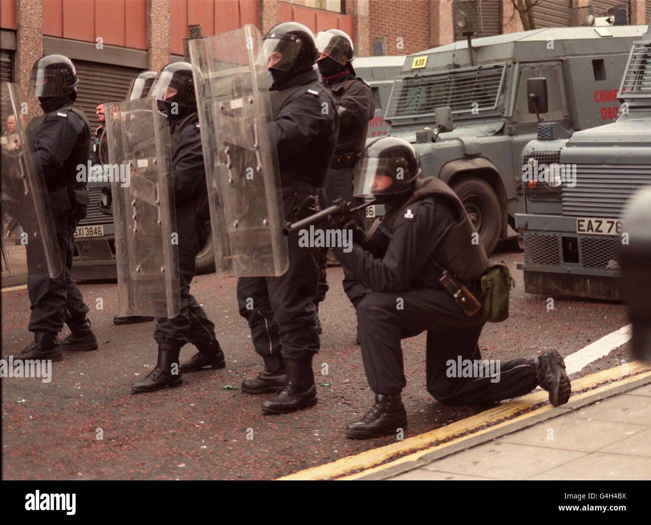 RUC Officers on stand by in Londonderry today December 12, 1998, as ...
