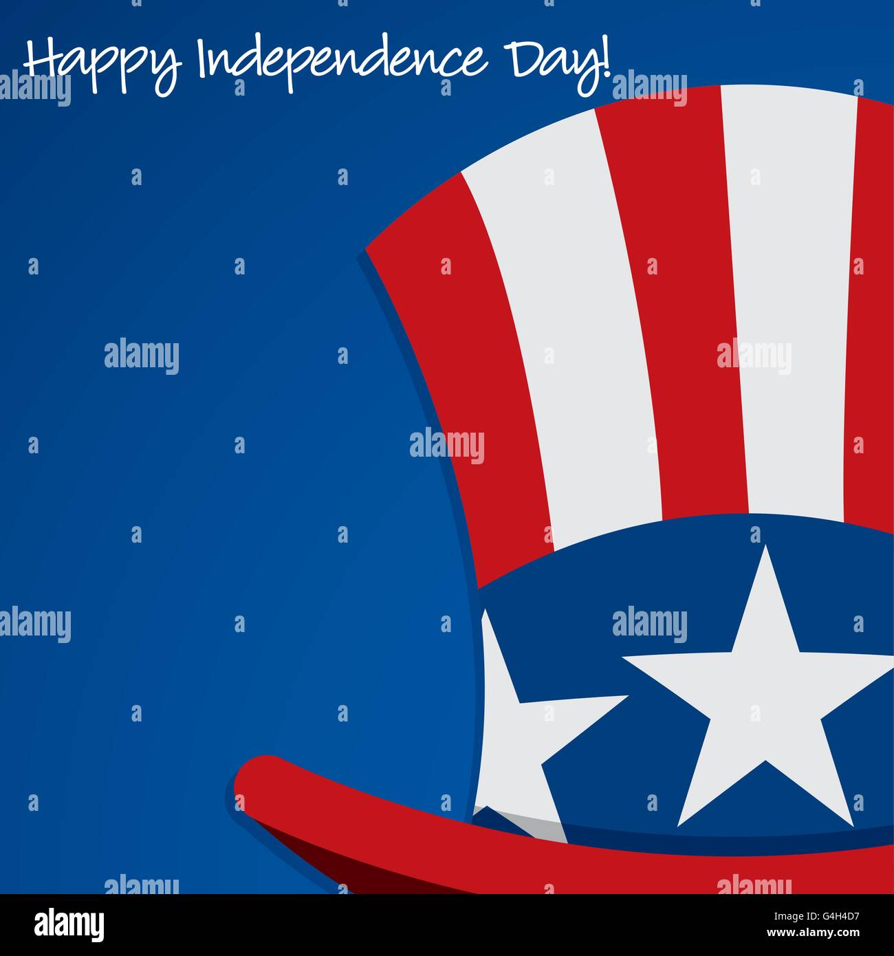 Uncle Sam hat Independence Day card in vector format Stock Vector Image ...